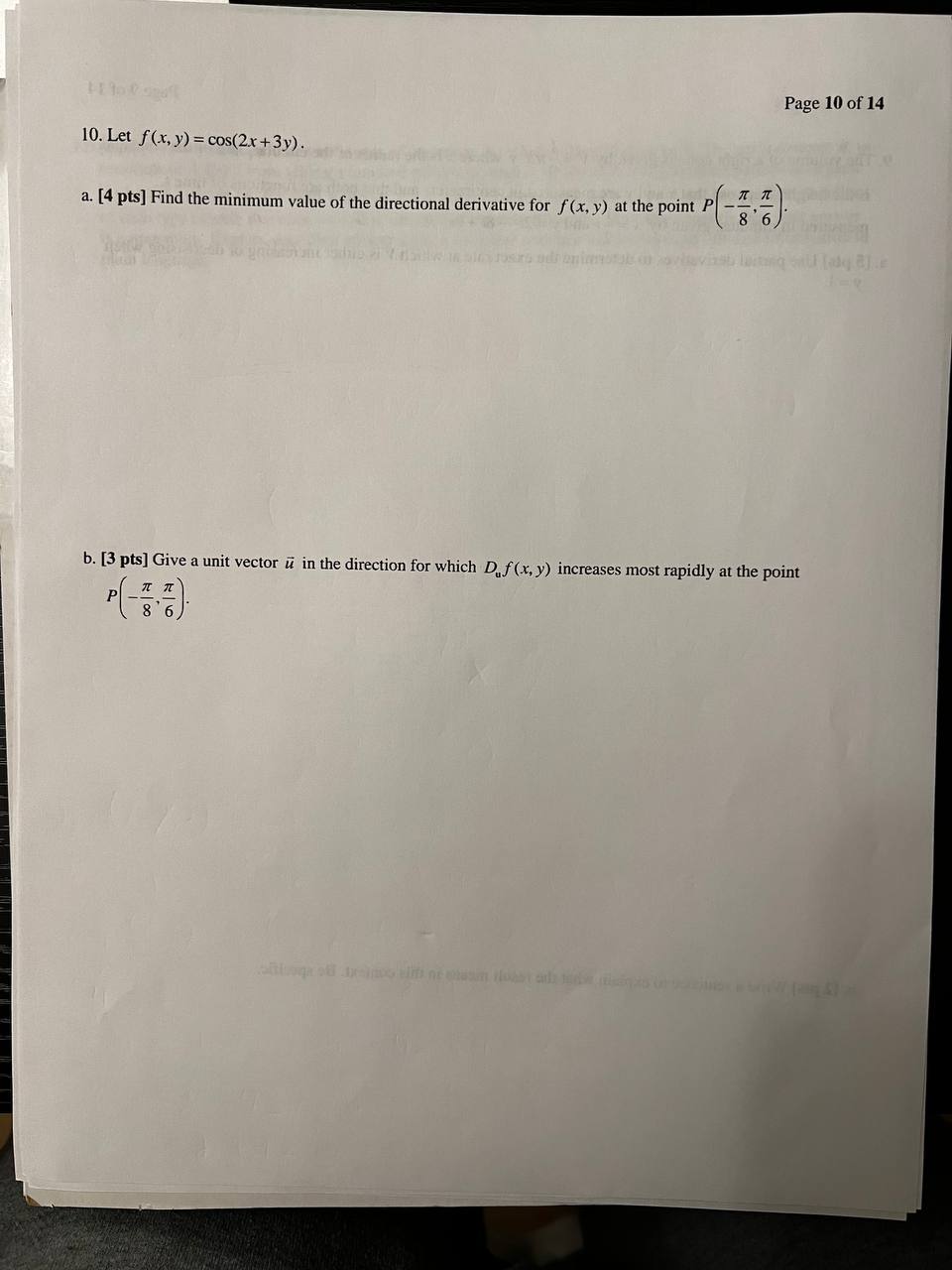 Solved 10. Let f(x,y)=cos(2x+3y). a. [4 pts] Find the | Chegg.com