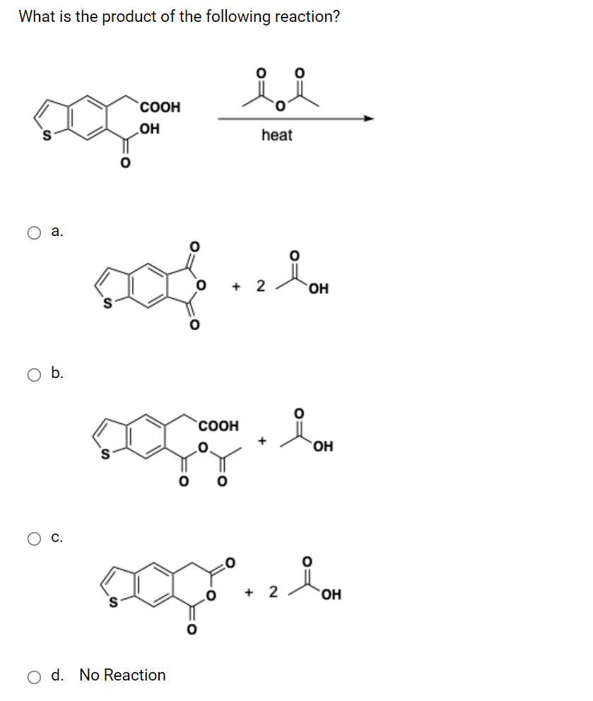 Solved What is the product of the following reaction? COOH | Chegg.com