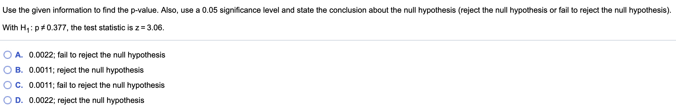 Solved Use the given information to find the p-value. Also, | Chegg.com