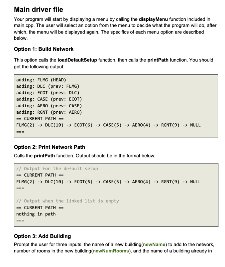 Linked Lists - Part 2 Communication Between Buildings | Chegg.com