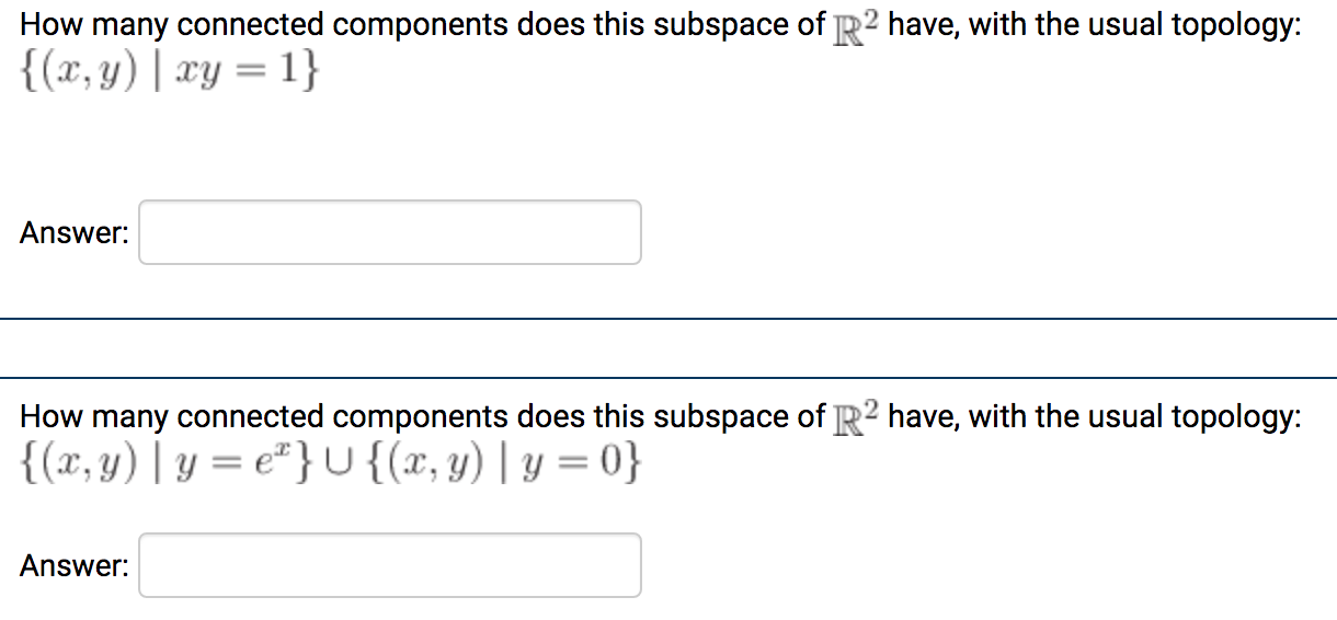 Solved How many connected components does this subspace of | Chegg.com