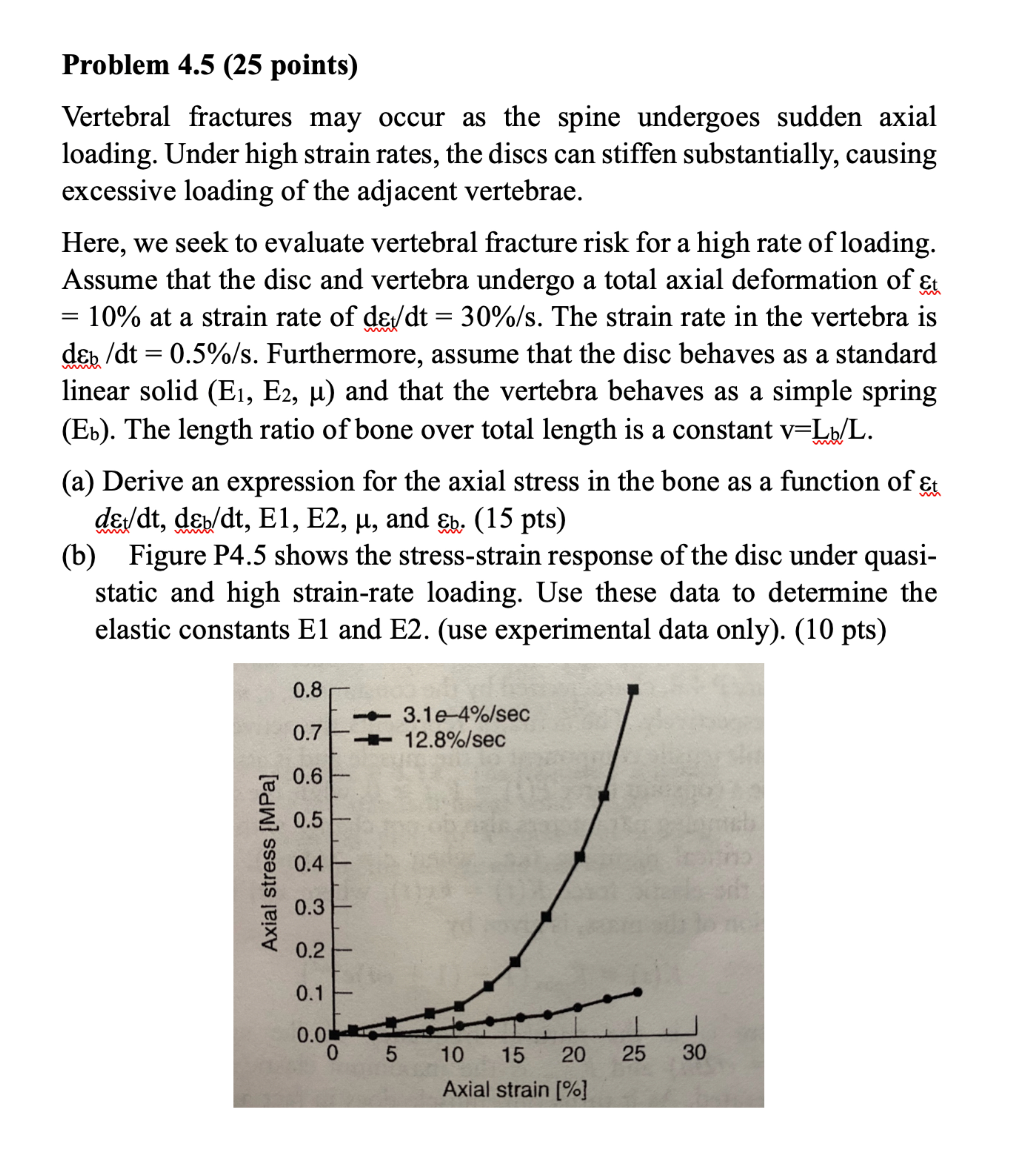 Solved Problem 4.5 (25 ﻿points)Vertebral fractures may occur | Chegg.com