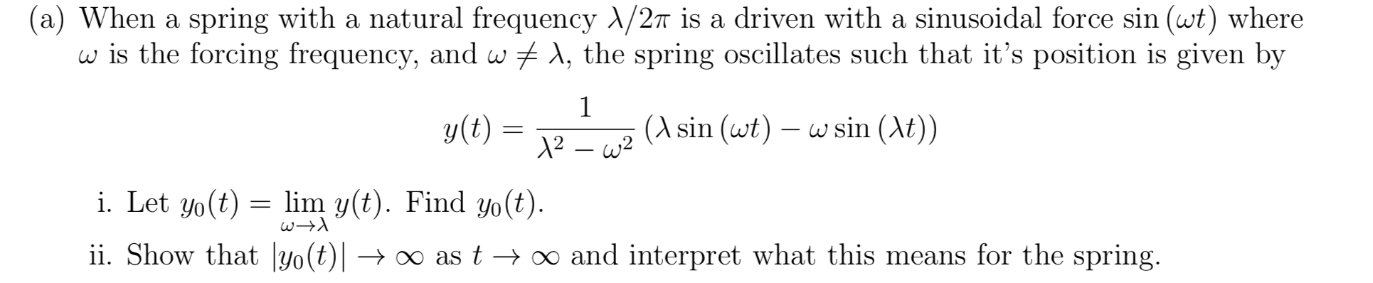Solved (a) When a spring with a natural frequency X/27 is a | Chegg.com