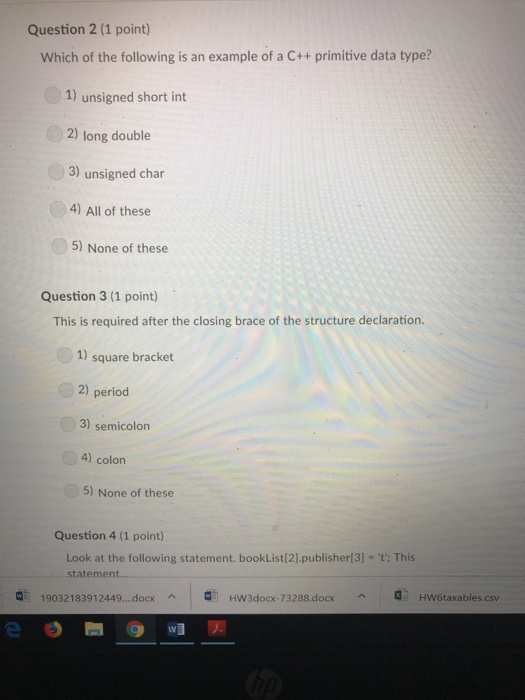 Solved Question 2 (1 point) Which of the following is an | Chegg.com