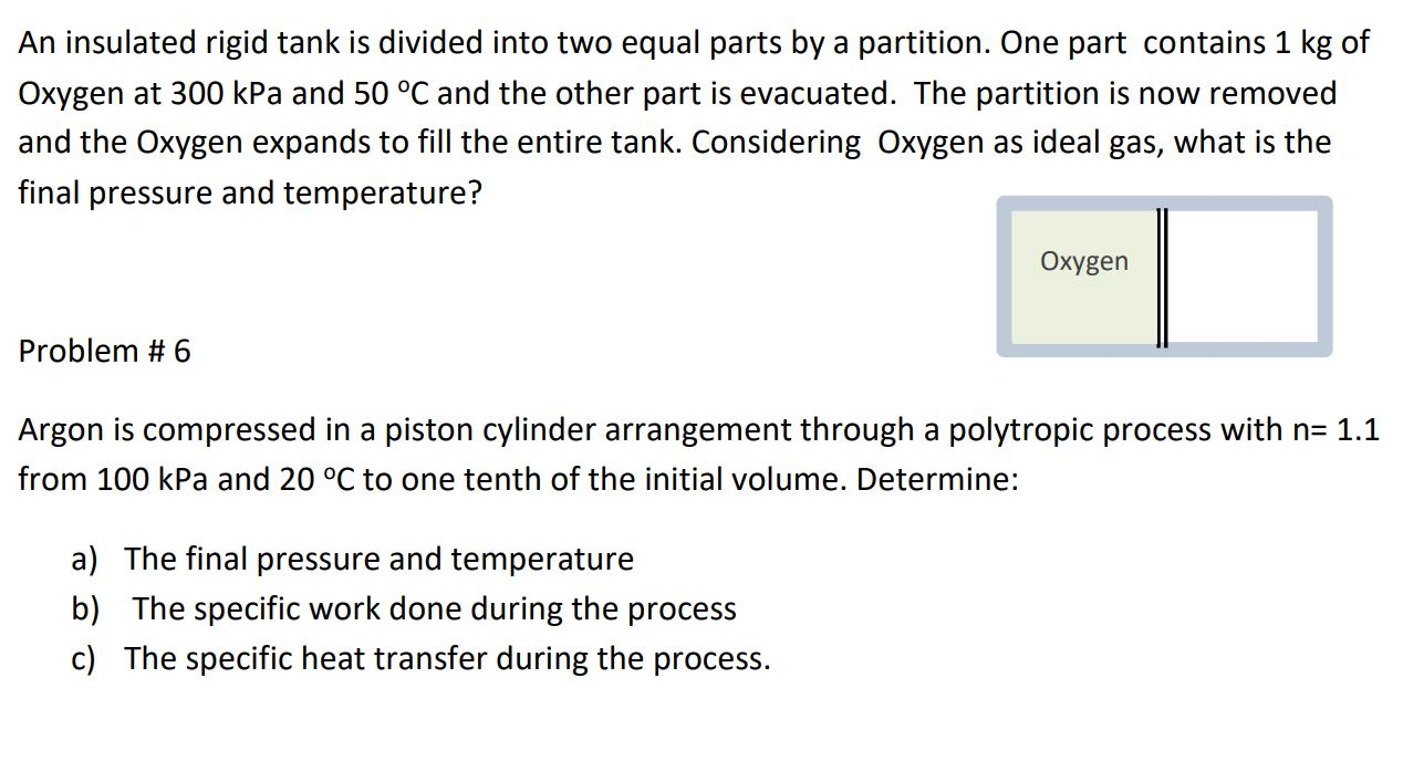 Solved An insulated rigid tank is divided into two equal | Chegg.com