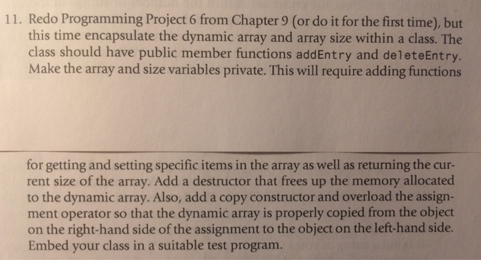 Solved 11. Redo Programming Project 6 from Chapter 9 (or do | Chegg.com