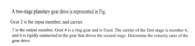 A two-stage planetary gear drive is represented in | Chegg.com