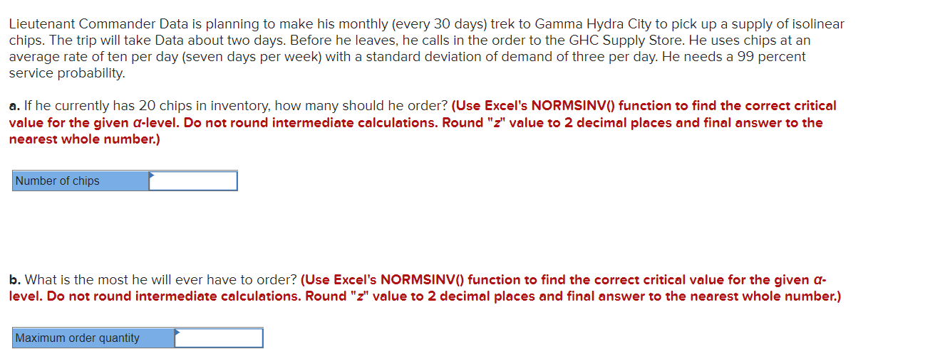 Solved Lieutenant Commander Data is planning to make his | Chegg.com