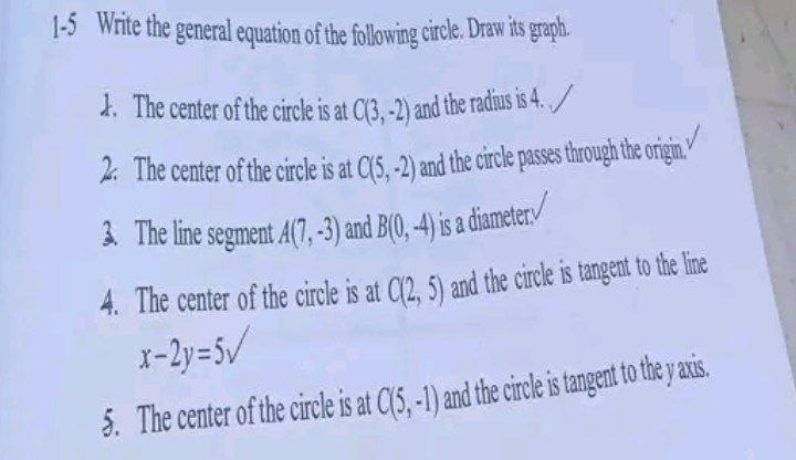 Solved Solve the following problems including center, radius | Chegg.com