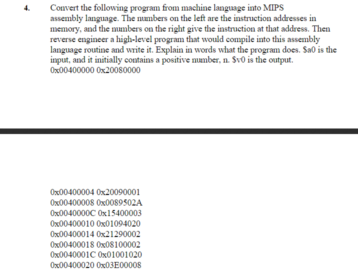 4. Convert the following program from machine | Chegg.com