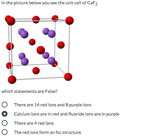 Solved In the picture below you see the unit cell of CaF2 | Chegg.com