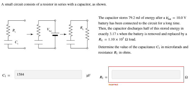 Solved A small circuit consists of a resistor in series with | Chegg.com