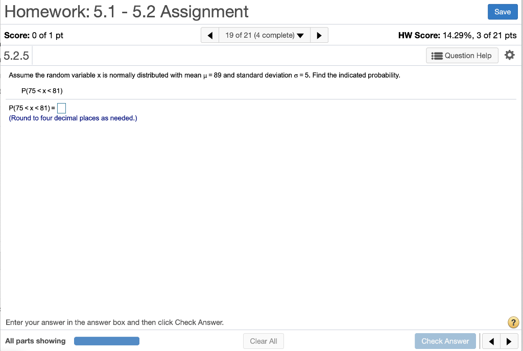 Solved Homework 5 1 5 2 Assignment Save Score 0 Of 1 Pt