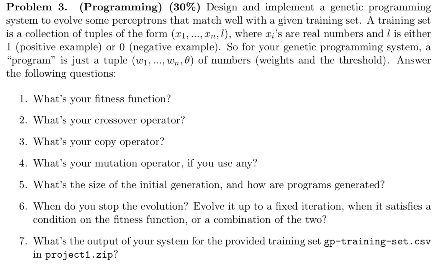 Problem 3. (Programming) (30%) Design and implement a | Chegg.com