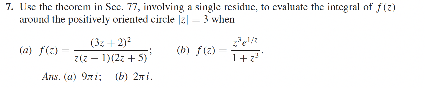 Solved Use the theorem in Sec. 77, involving a single | Chegg.com