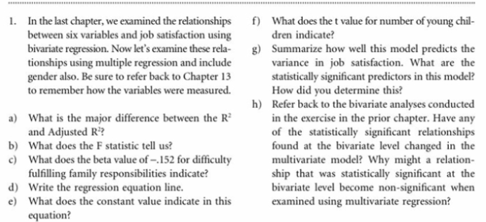 Solved 1. In the last chapter, we examined the relationships | Chegg.com