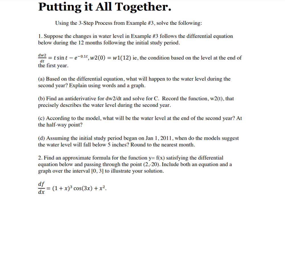 Putting it All Together. Using the 3-Step Process | Chegg.com