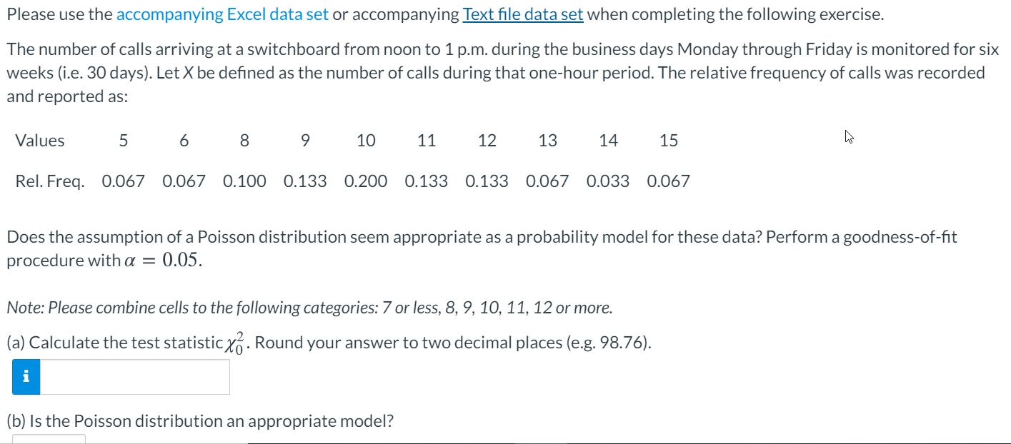 Solved Please use the accompanying Excel data set or | Chegg.com
