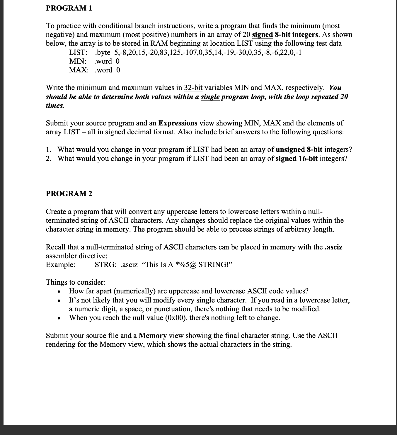 Solved Program 1 Write In Assemblyto Practice With 6081