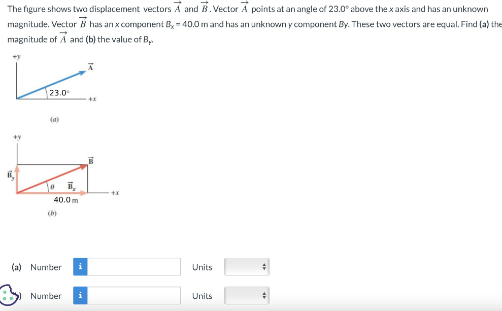 Solved The figure shows two displacement vectors A and B. | Chegg.com
