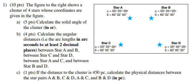Solved Star B 1) (10 pts) The figure to the right shows a | Chegg.com