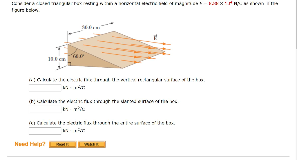 Solved Consider a closed triangular box resting within a | Chegg.com