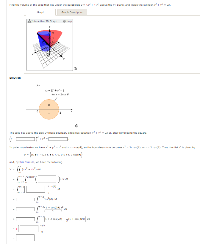 Solved Find the volume of the solid that lies under the | Chegg.com