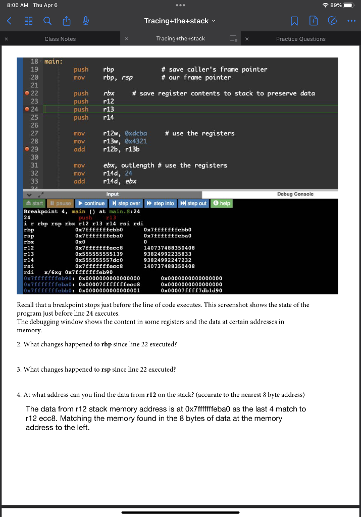Solved Recall that a breakpoint stops just before the line | Chegg.com