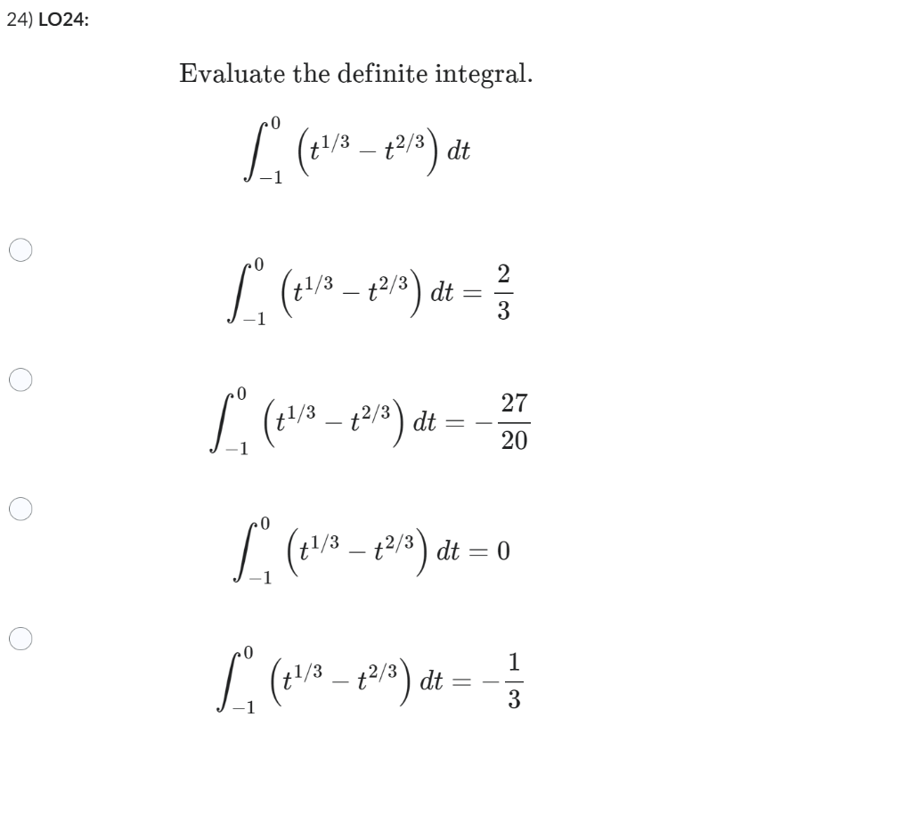 Solved 24) LO24: Evaluate the definite integral. | Chegg.com