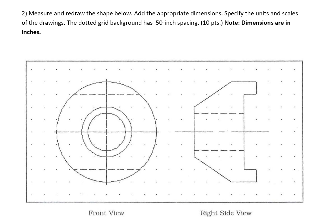 Solved 2) Measure and redraw the shape below. Add the | Chegg.com