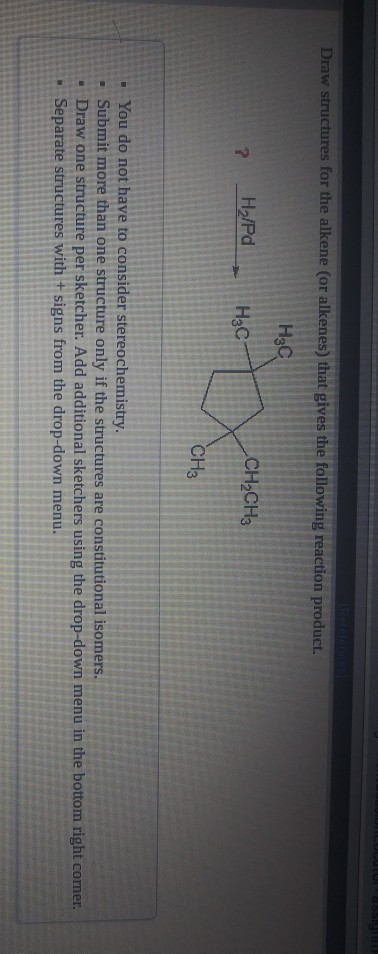 Solved Draw structures for the alkene (or alkenes) that | Chegg.com