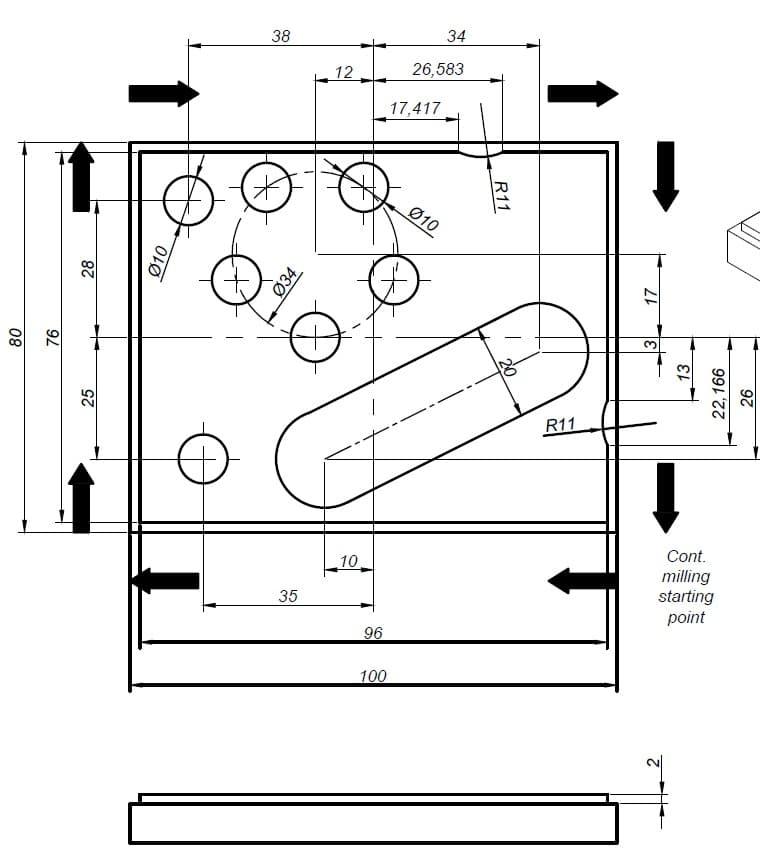 Solved Could you write the milling G-code of the | Chegg.com
