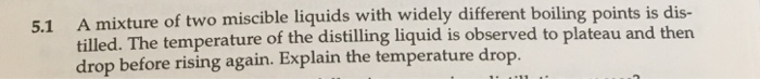 Solved A mixture of two miscible liquids with widely | Chegg.com