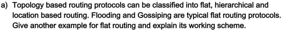 Solved a) Topology based routing protocols can be classified | Chegg.com