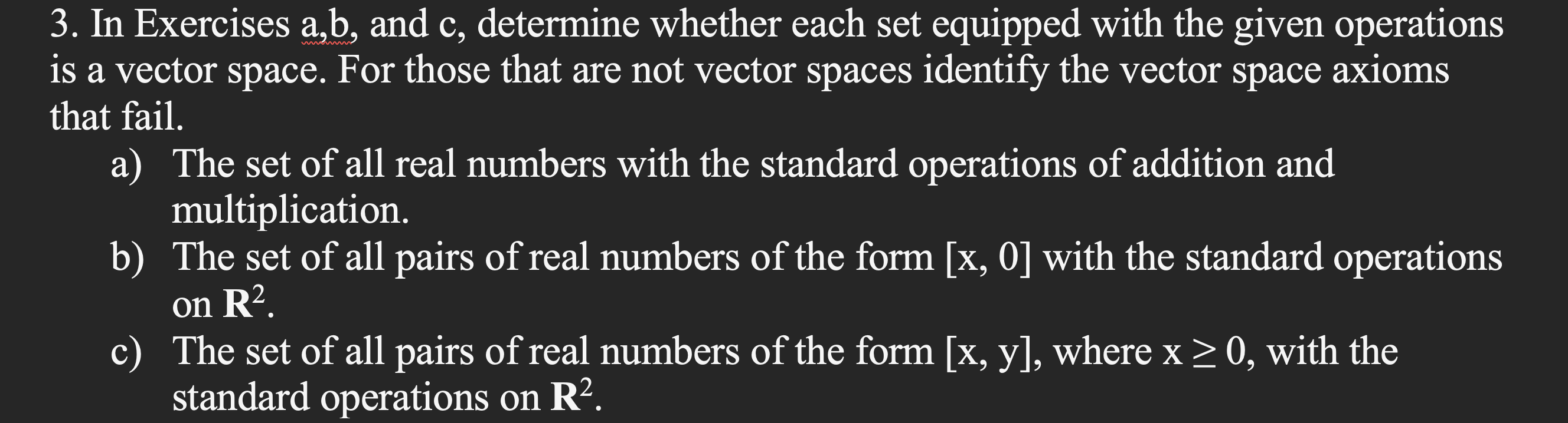 Solved 3. In Exercises a, b, and c, determine whether each | Chegg.com