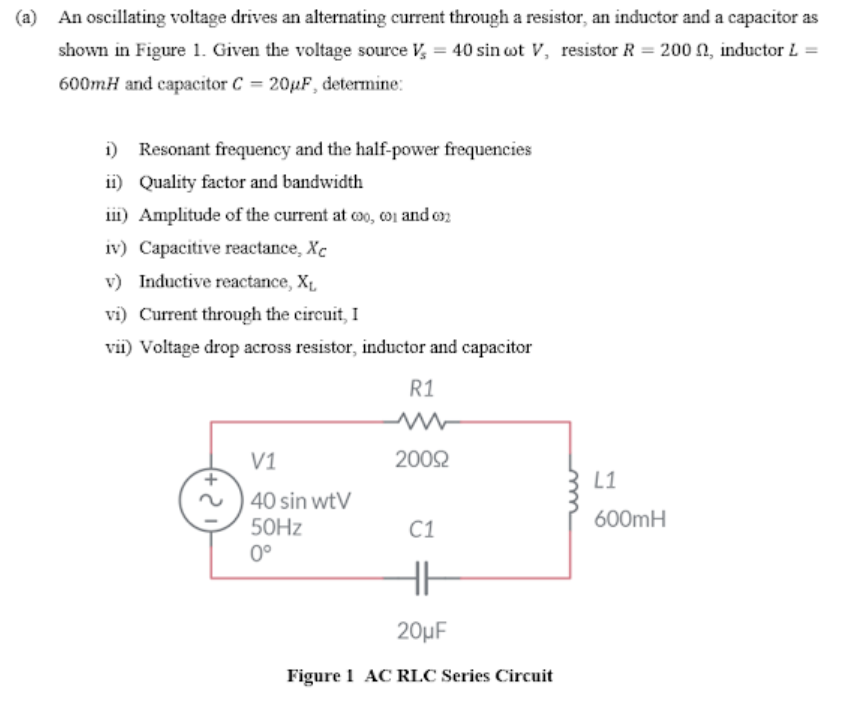 Solved (a) An oscillating voltage drives an alternating | Chegg.com