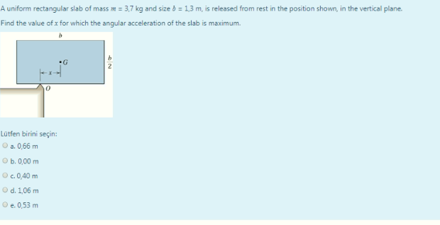 Solved A uniform rectangular slab of mass m = 3,7 kg and | Chegg.com
