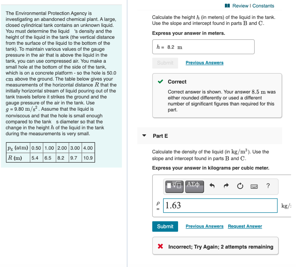Solved Review Constants Calculate the height h (in meters) | Chegg.com