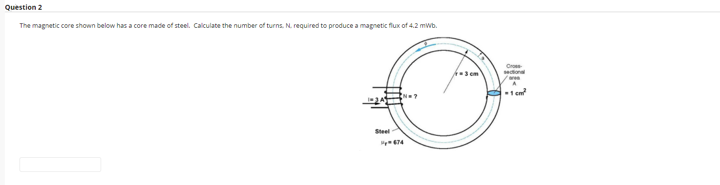 Solved Question 2 The magnetic core shown below has a core | Chegg.com