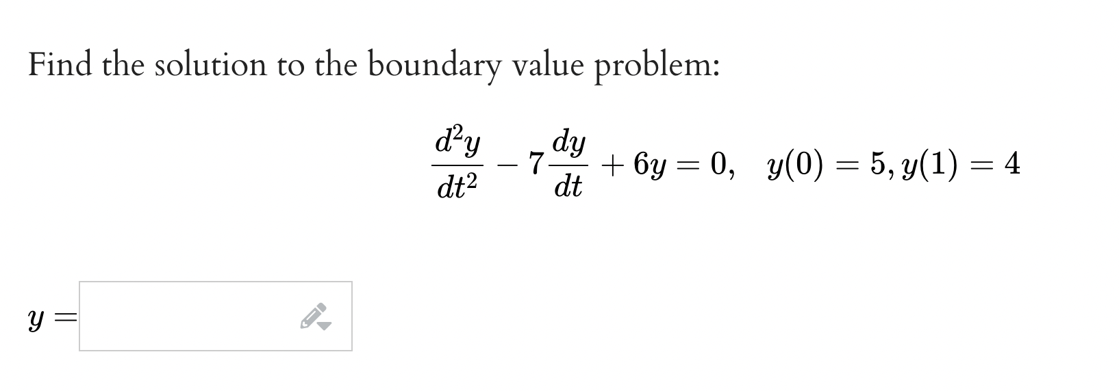 Solved Find the solution to the boundary value problem: | Chegg.com
