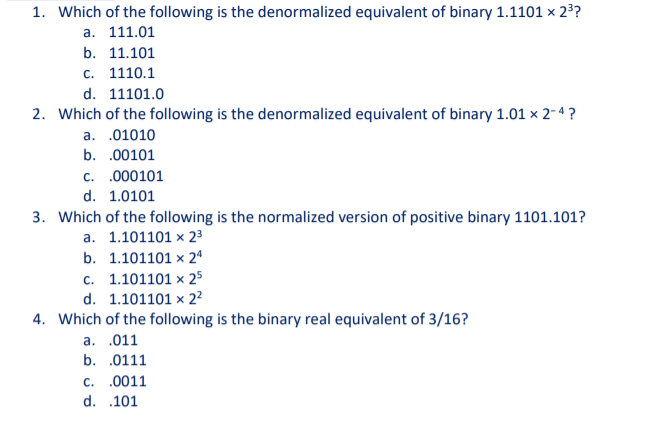 Solved 1. Which of the following is the denormalized | Chegg.com