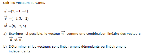 Solved Consider the following vectors. a) Express, if | Chegg.com