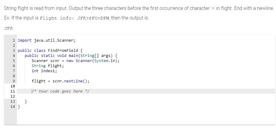 Solved String flight is read from input. Output the three | Chegg.com