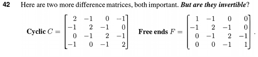 Solved 42Here are two more difference matrices, both | Chegg.com