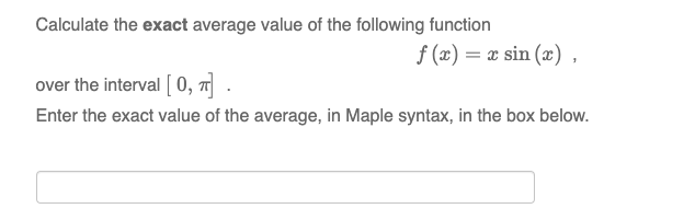Solved Calculate the exact average value of the following | Chegg.com