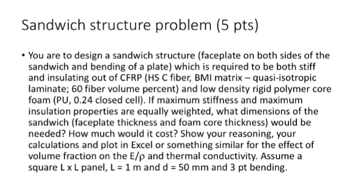 Solved You are to design a sandwich structure (faceplate on | Chegg.com