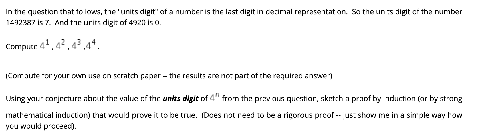 Solved In the question that follows, the "units digit" of a | Chegg.com