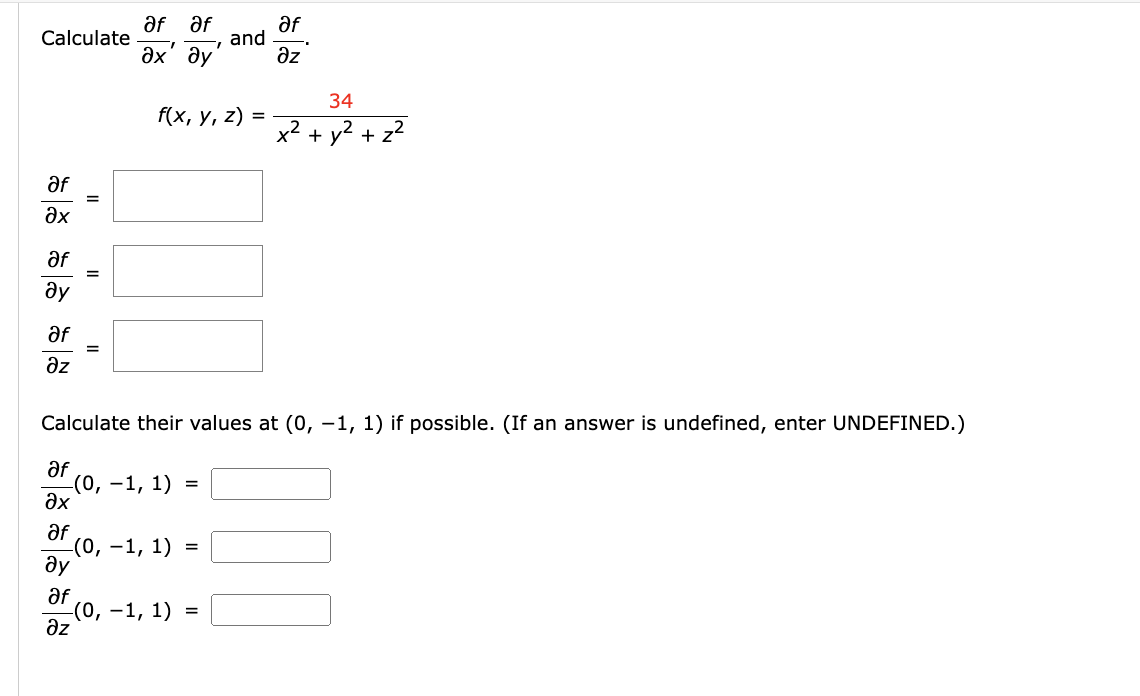 Solved Calculate delfdelx,delfdely, ﻿and | Chegg.com