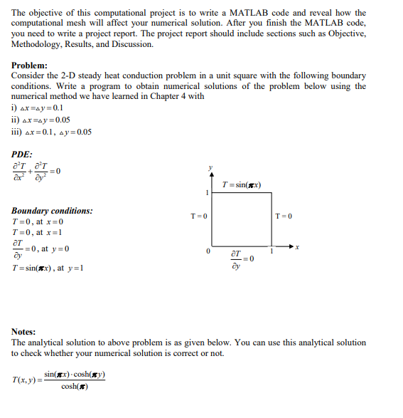 The objective of this computational project is to | Chegg.com