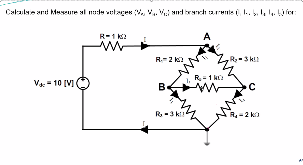 Solved Calculate and Measure all node voltages (VA, VB, Vc) | Chegg.com